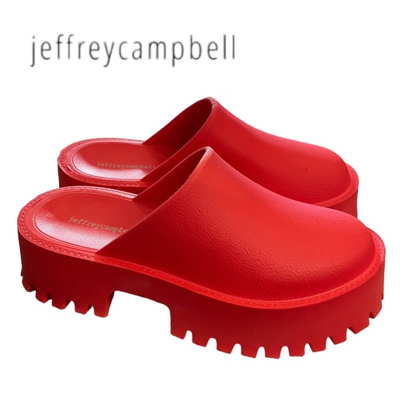 Jeffrey Campbell | Shoes | Jeffrey Campbell Clogge Red Womens Platform ...